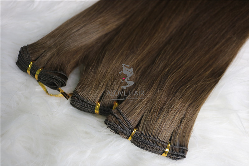 Cuticle remy hair extensions hand tied weft wholesale - Alove Hair