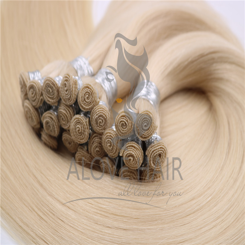 Full cuticle remy blonde hand tied wefts San Diego - Alove Hair